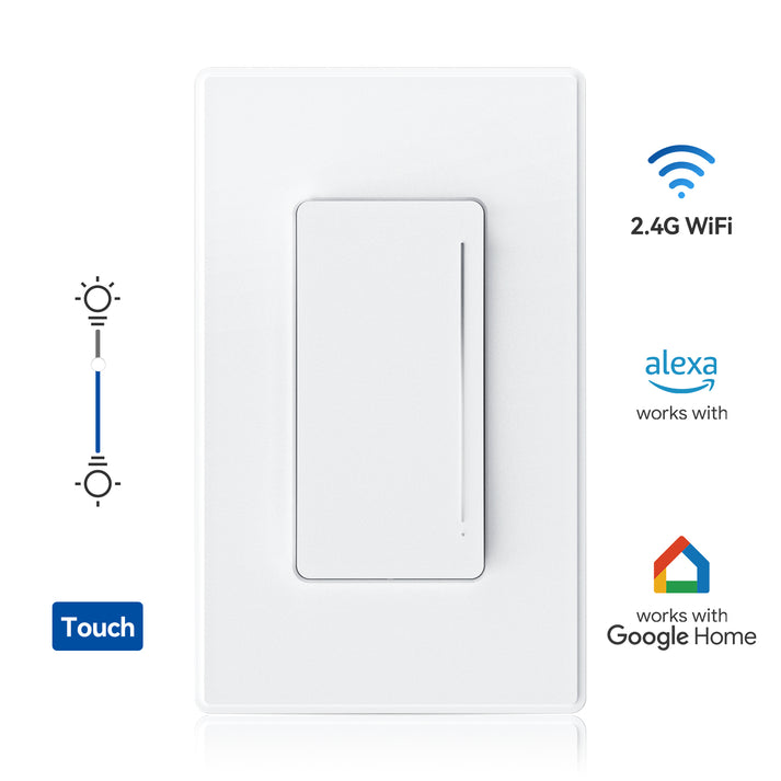 ELEGRP Smart Touch Dimmer Switch, Single Pole or 3-Way, Wi-Fi Enabled ...